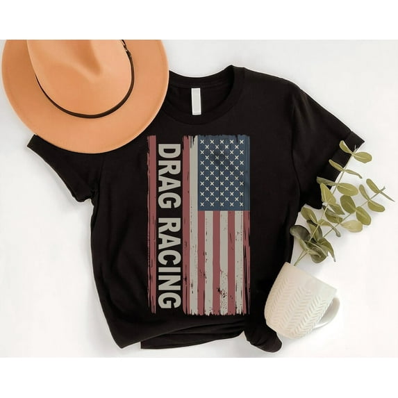 American Flag Drag Racing Shirt: Patriotic Car Enthusiast Gift All Size ...