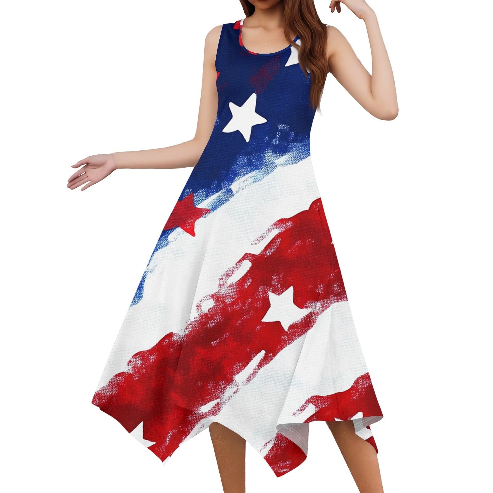 American Flag Dress for Women Patriotic Beach Maxi Dresses Casual ...