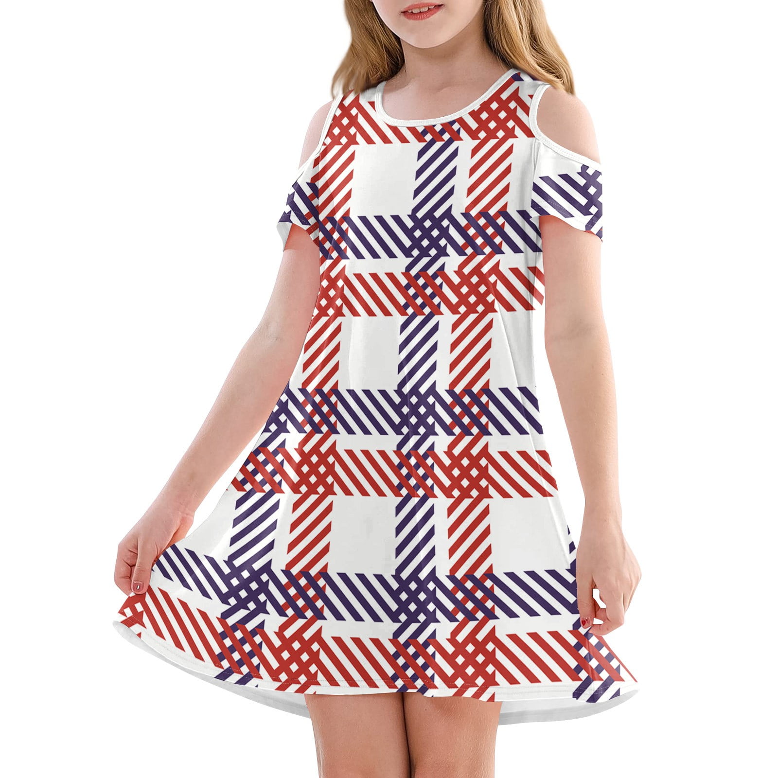 American Flag Dresses for Girls Size 10-12 4th of July Dresses Cold ...