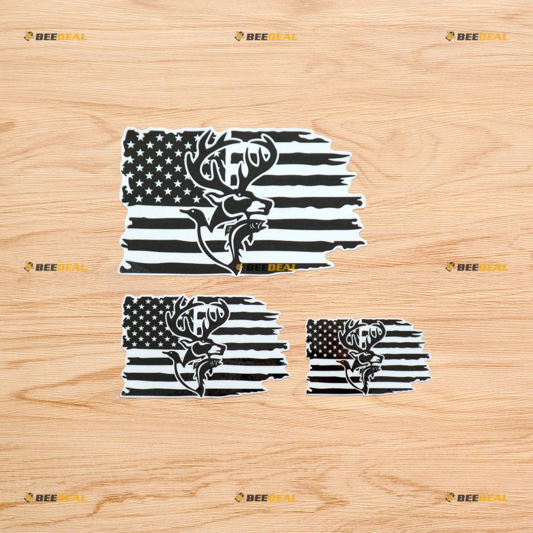 American Flag Duck Deer Fish Hunting Life Car Truck Bumper Sticker ...