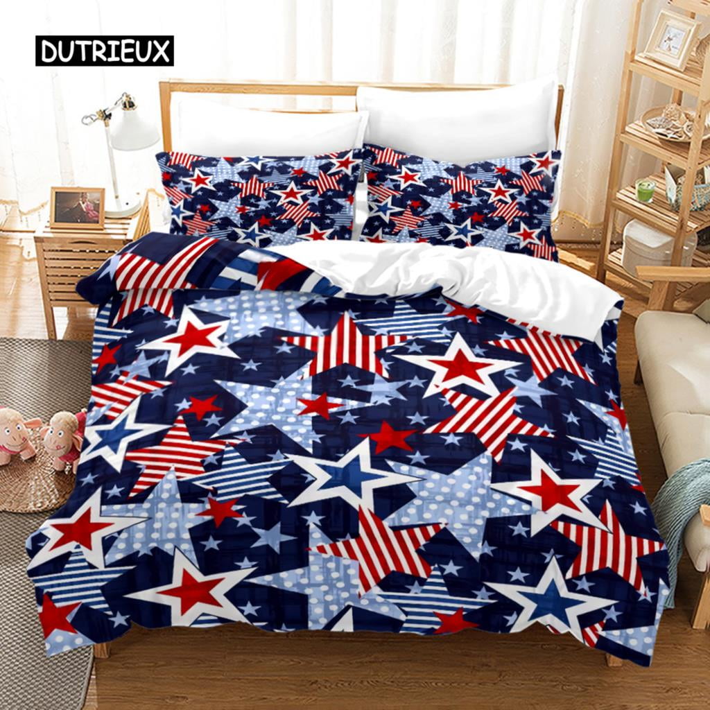 American Flag Duvet Cover Set Microfiber Red White Stripe r Bedding Set ...