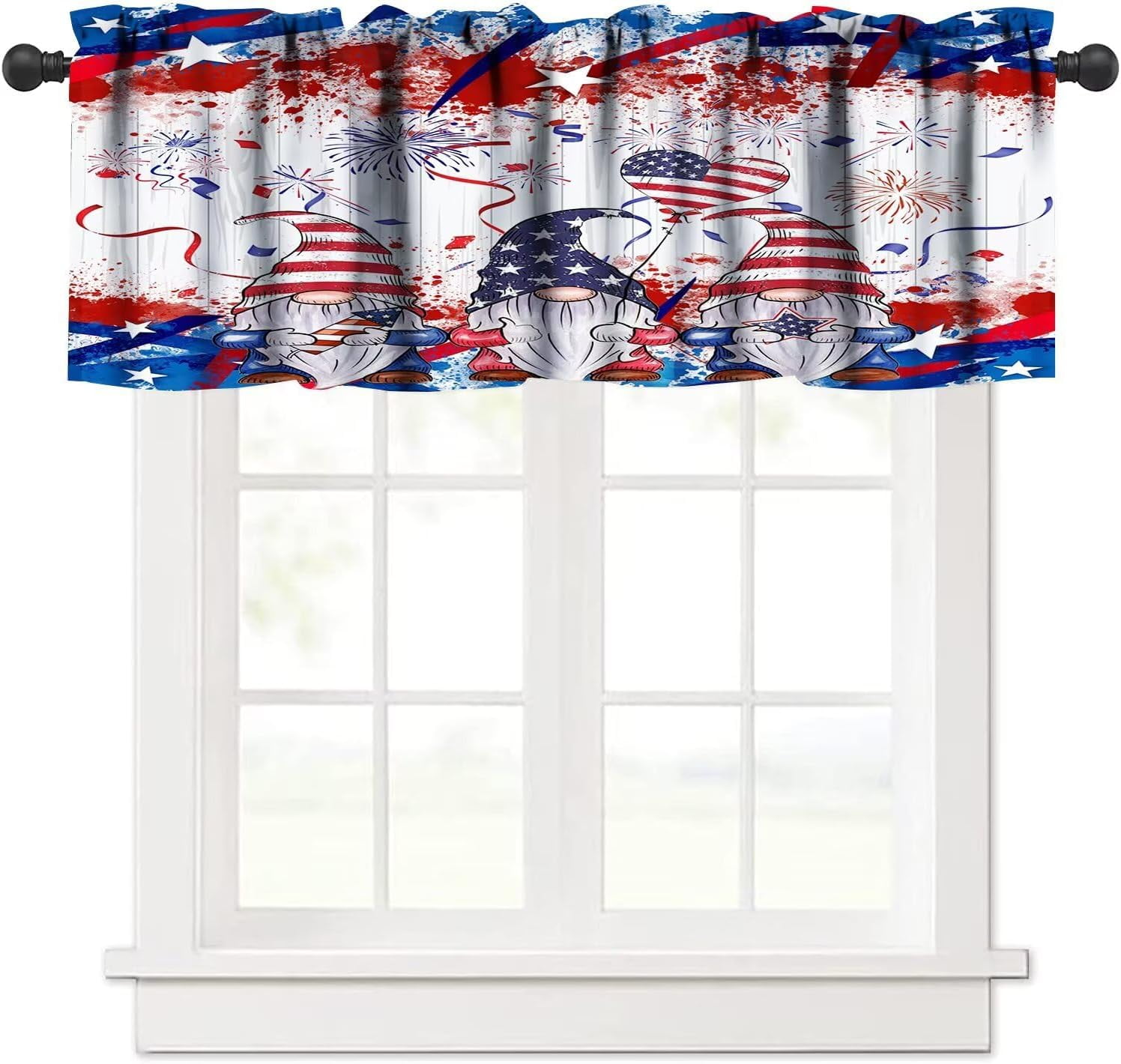 American Flag Dwarf Valances Patriotic Cute Gnomes Memorial Day ...