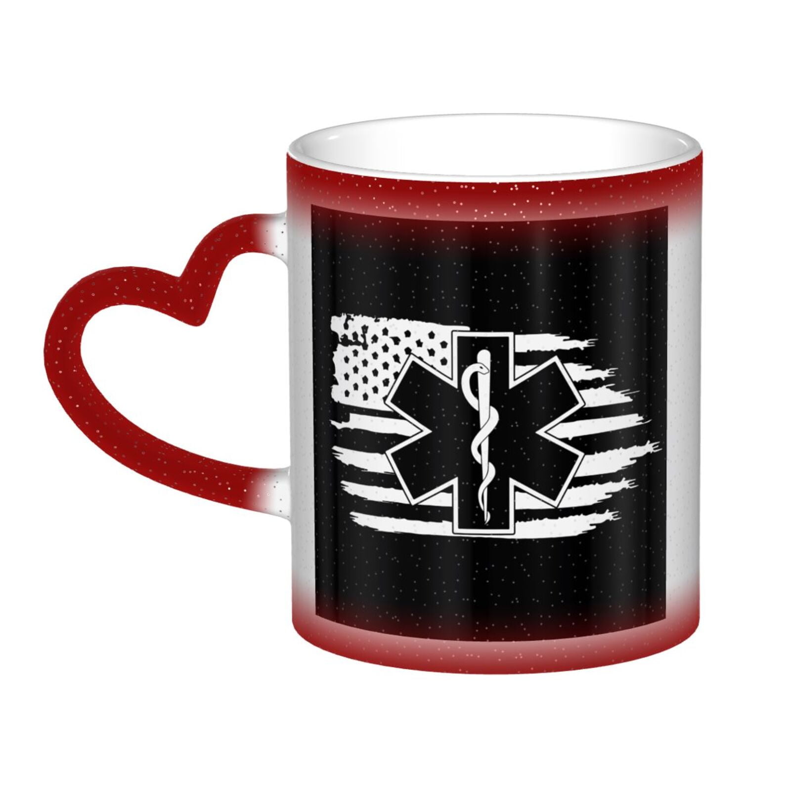 American Flag EMS Star of Life EMT Paramedic Medic Ceramic Coffee Mug ...