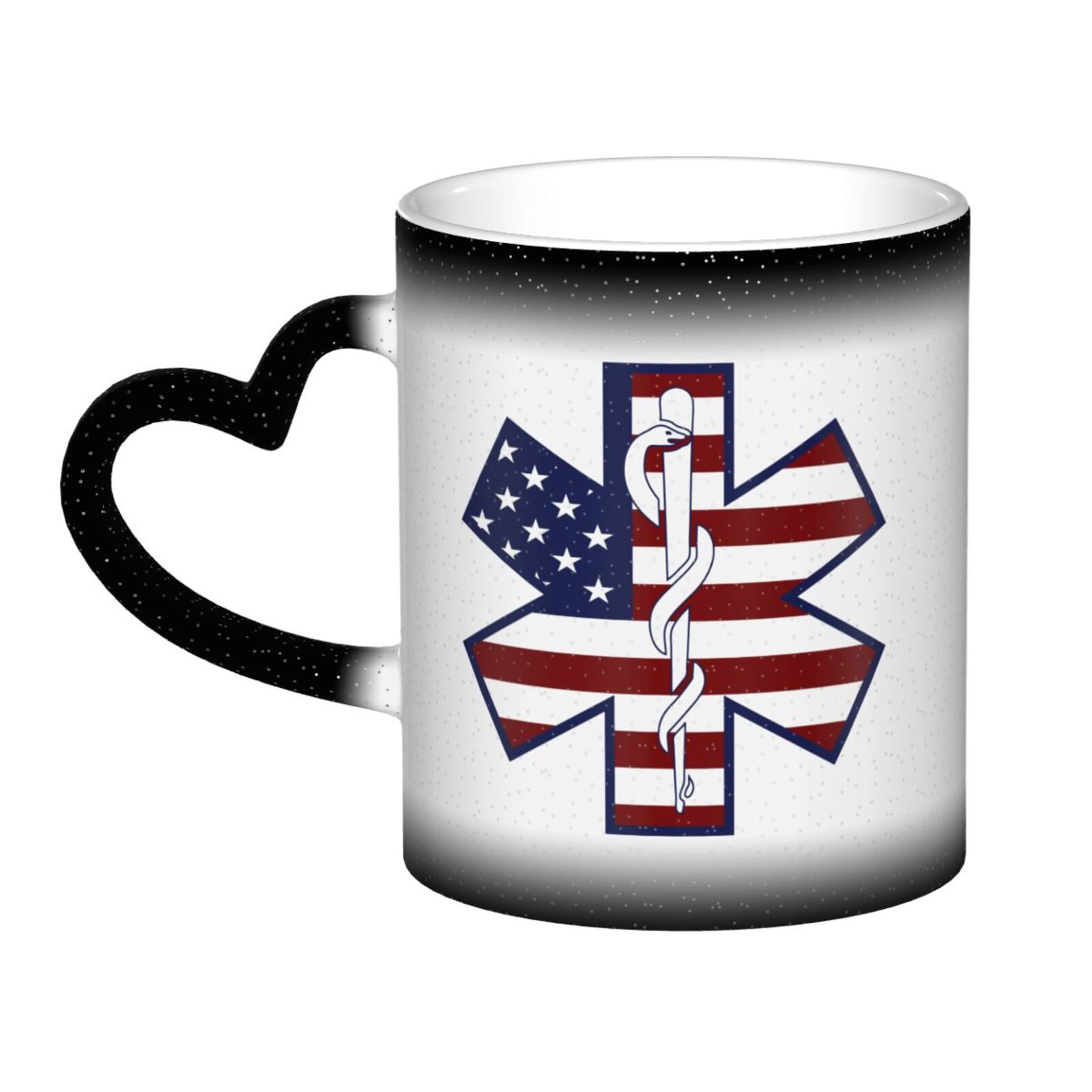 American Flag EMS Star of Life EMT Paramedic Medic Ceramic Coffee Mug ...