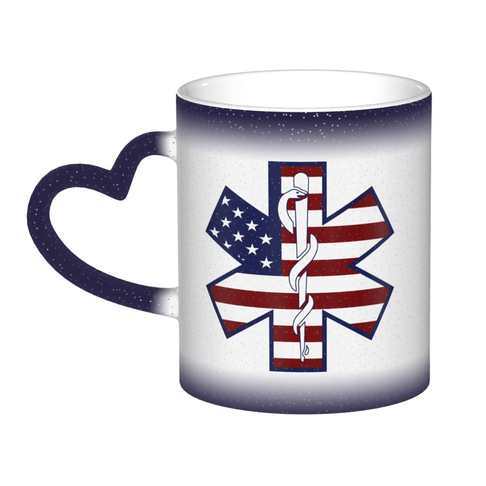 American Flag EMS Star of Life EMT Paramedic Medic Ceramic Coffee Mug ...