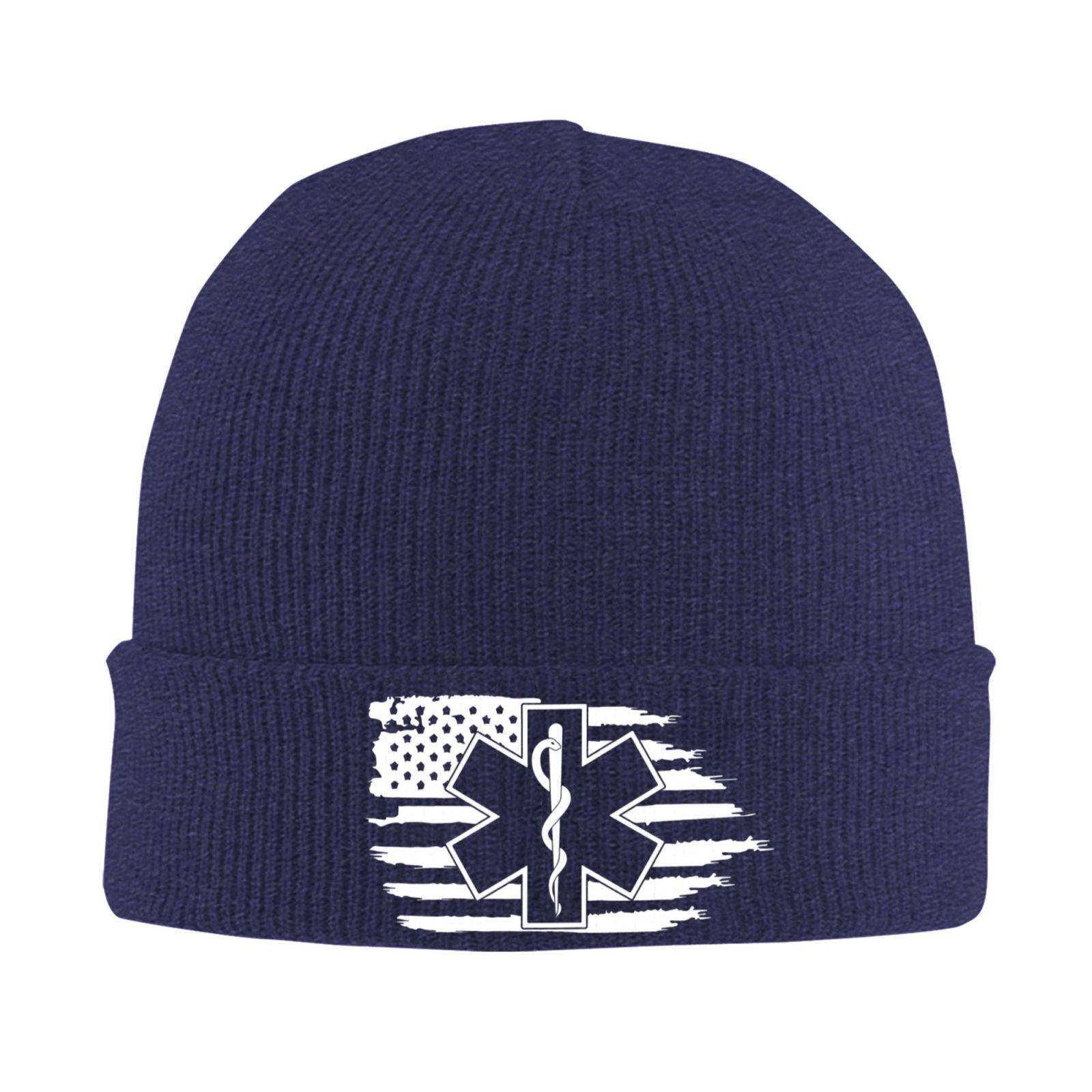 American Flag EMS Star of Life EMT Paramedic Medic Beanie Hats Warm ...