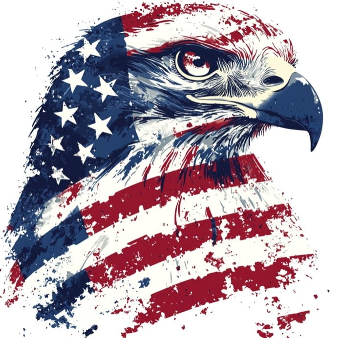 American Flag Eagle Car Decal – Patriotic Bald Eagle Vinyl Sticker for ...