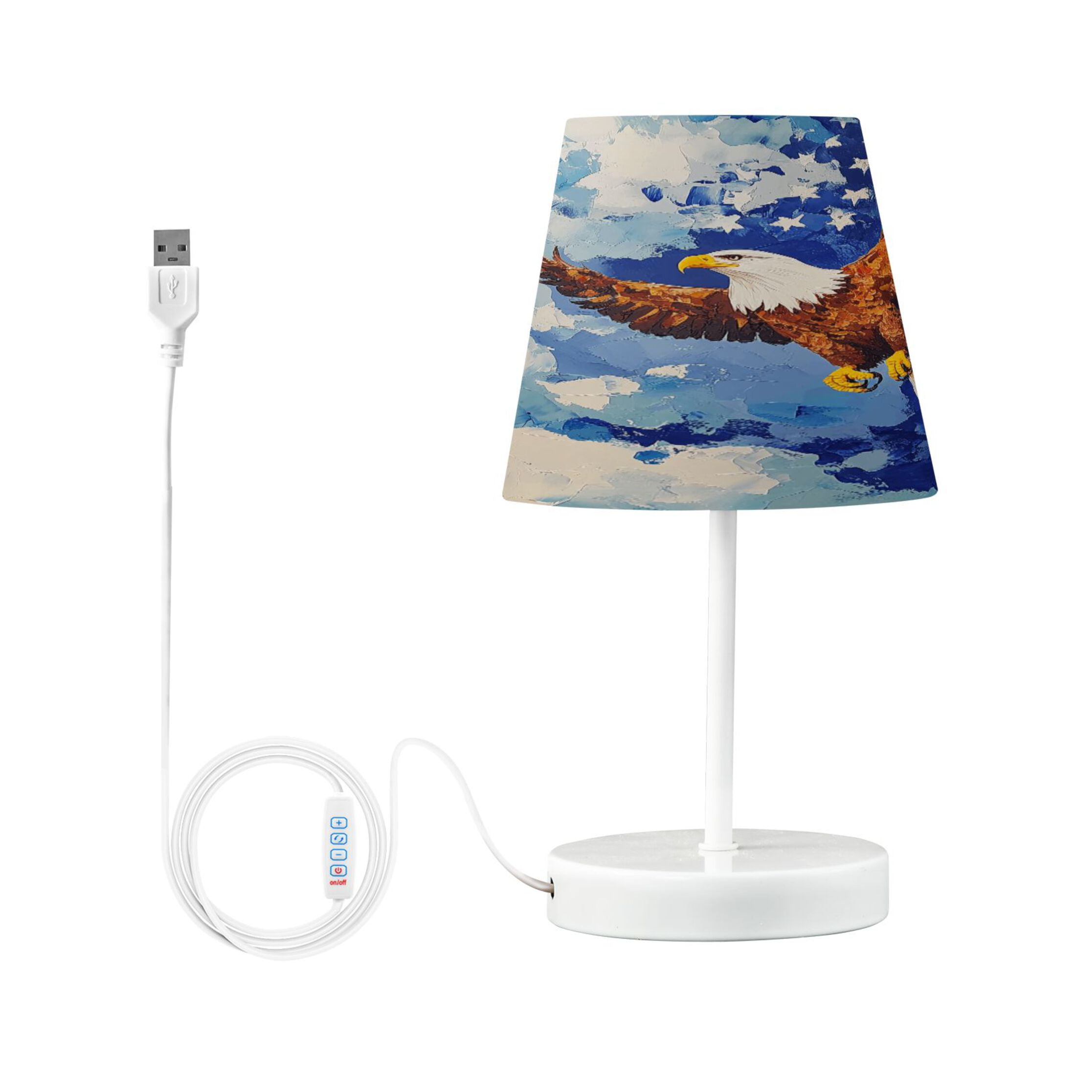 American Flag Eagle Clouds Desk Lamp LED Table Nightstand Lamps with 3 ...