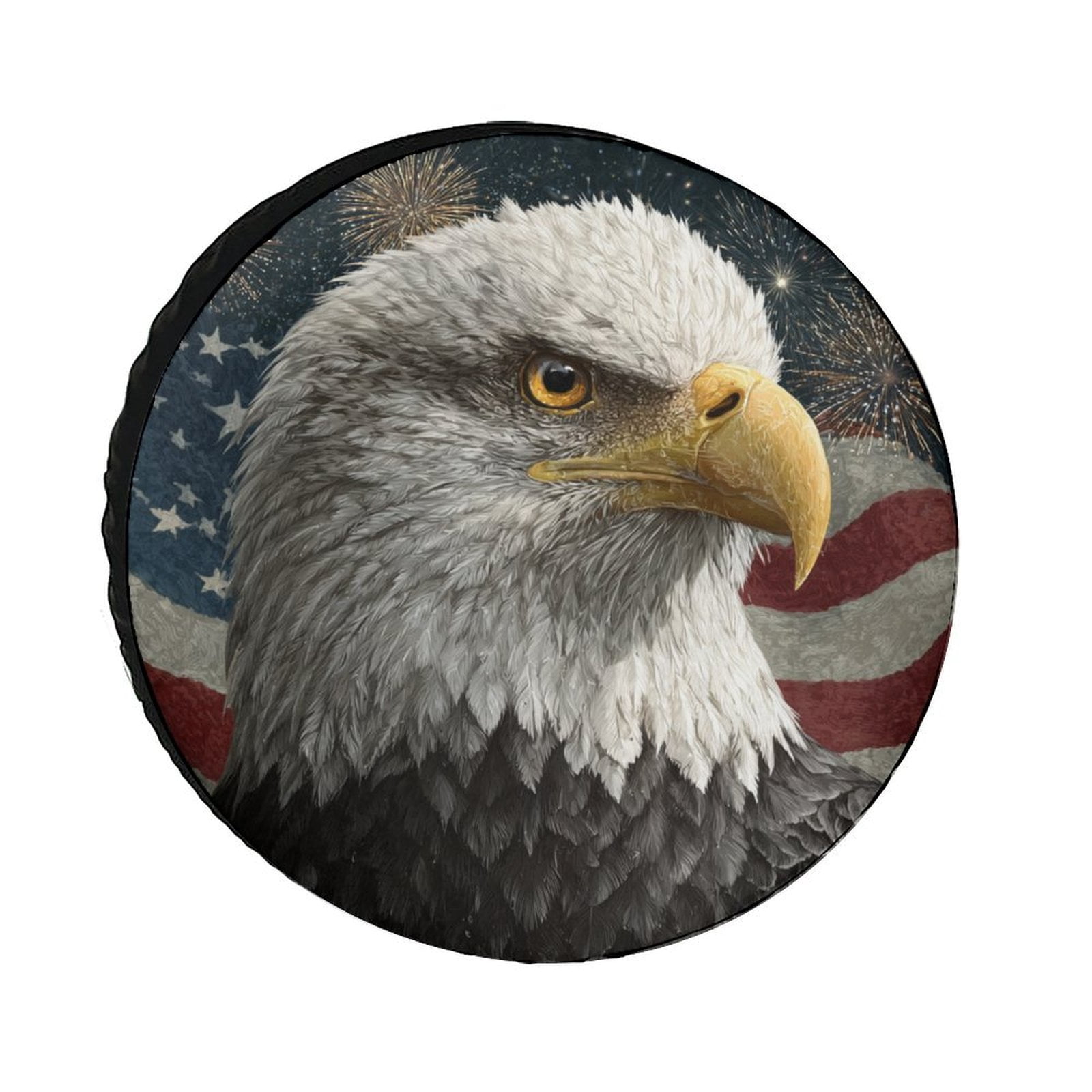 American Flag Eagle Firework Camper Spare Tire Cover Memorial Day ...
