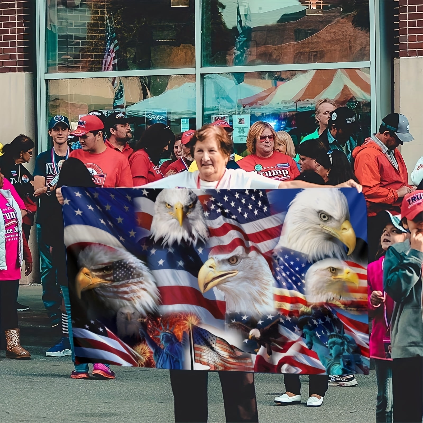 American Flag Eagle Flag 3x5 Feet, American Flag Party Parade Banner ...
