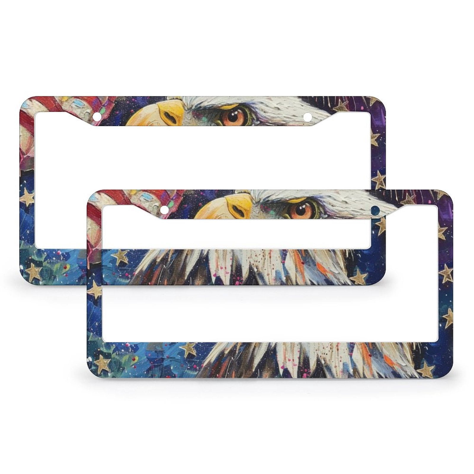 American Flag Eagle License Plate Cover 2 Pieces Independence Day ...
