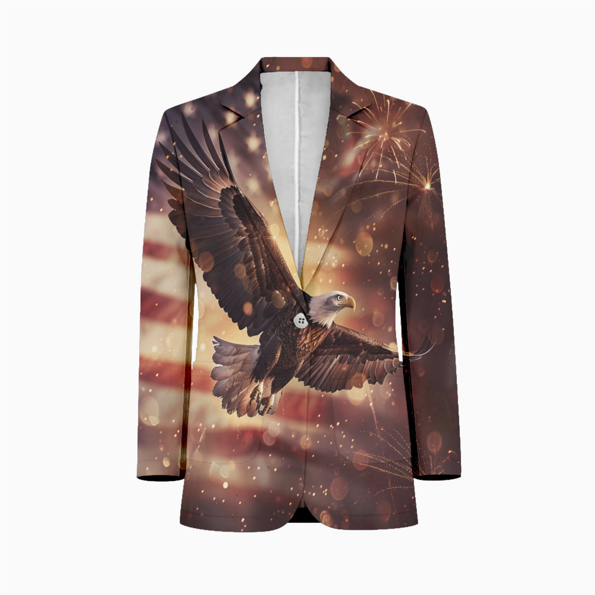 American Flag Eagle Mens Suits Shawl Collar Slim Fit Suit Mens Groom ...