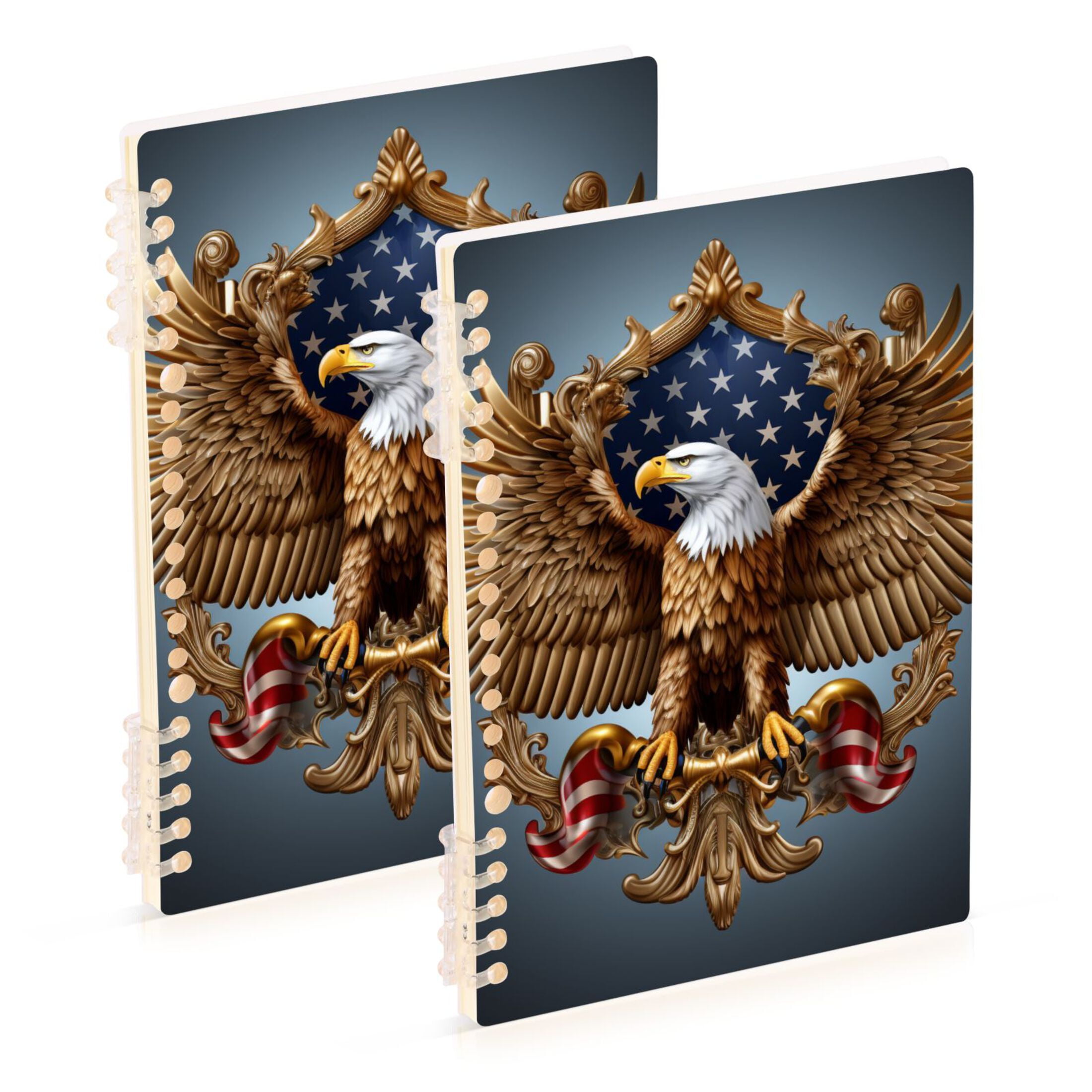 American Flag Eagle Ring Binder Notebook Journey Note Diary College ...
