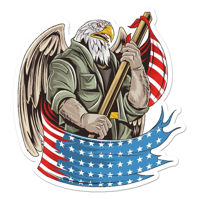 American Flag Eagle Sticker Phone Decal Water Bottle Stickers Car ...