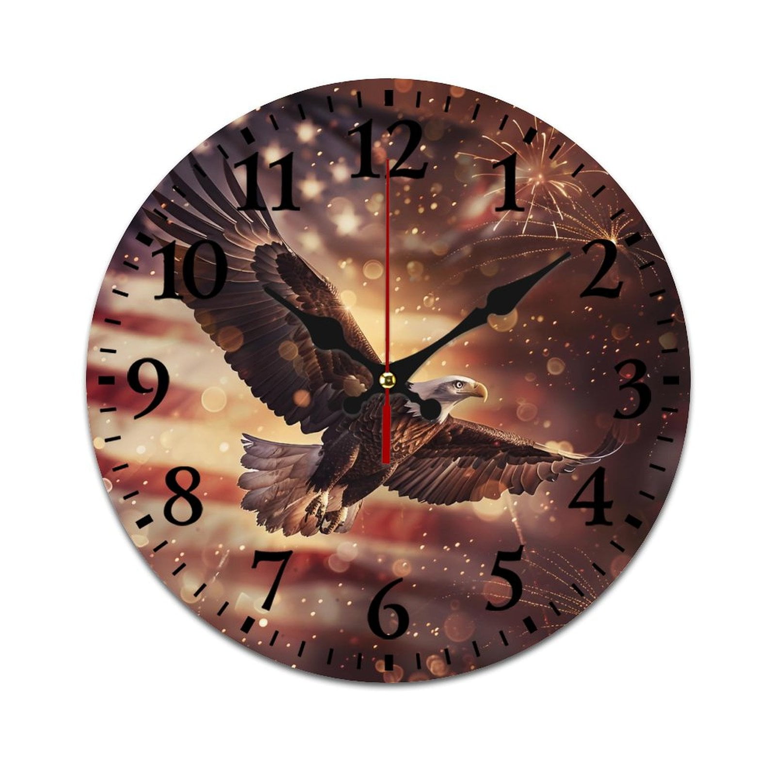 American Flag Eagle Wall Clock Modern Design Clocks Wall Hanging Home ...