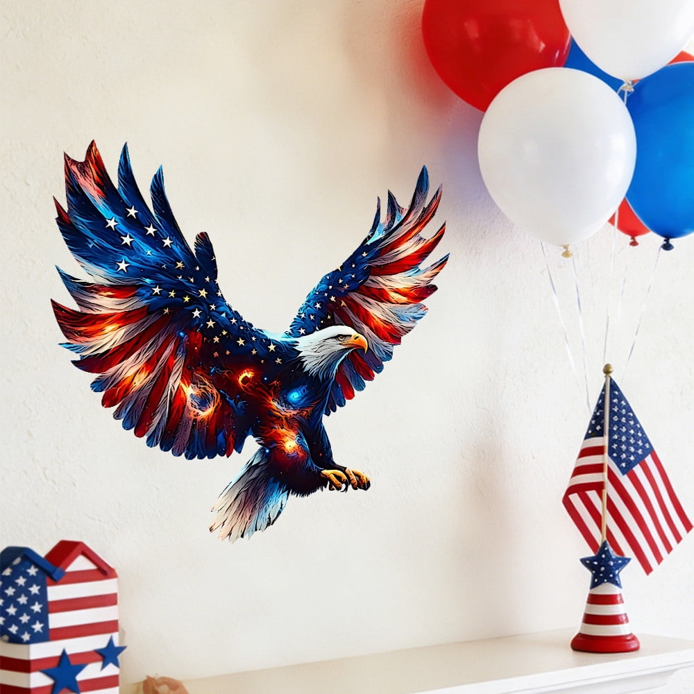 American Flag Eagle Wall Decal 39x39cm Patriotic Sticker for Man Cave ...