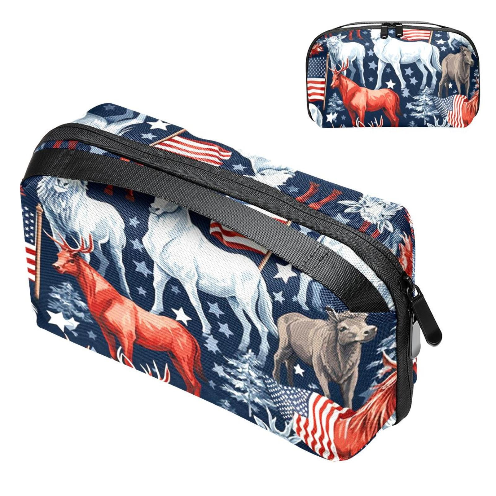 American Flag Electronic Organizer Travel Case, Waterproof Oxford Cloth ...
