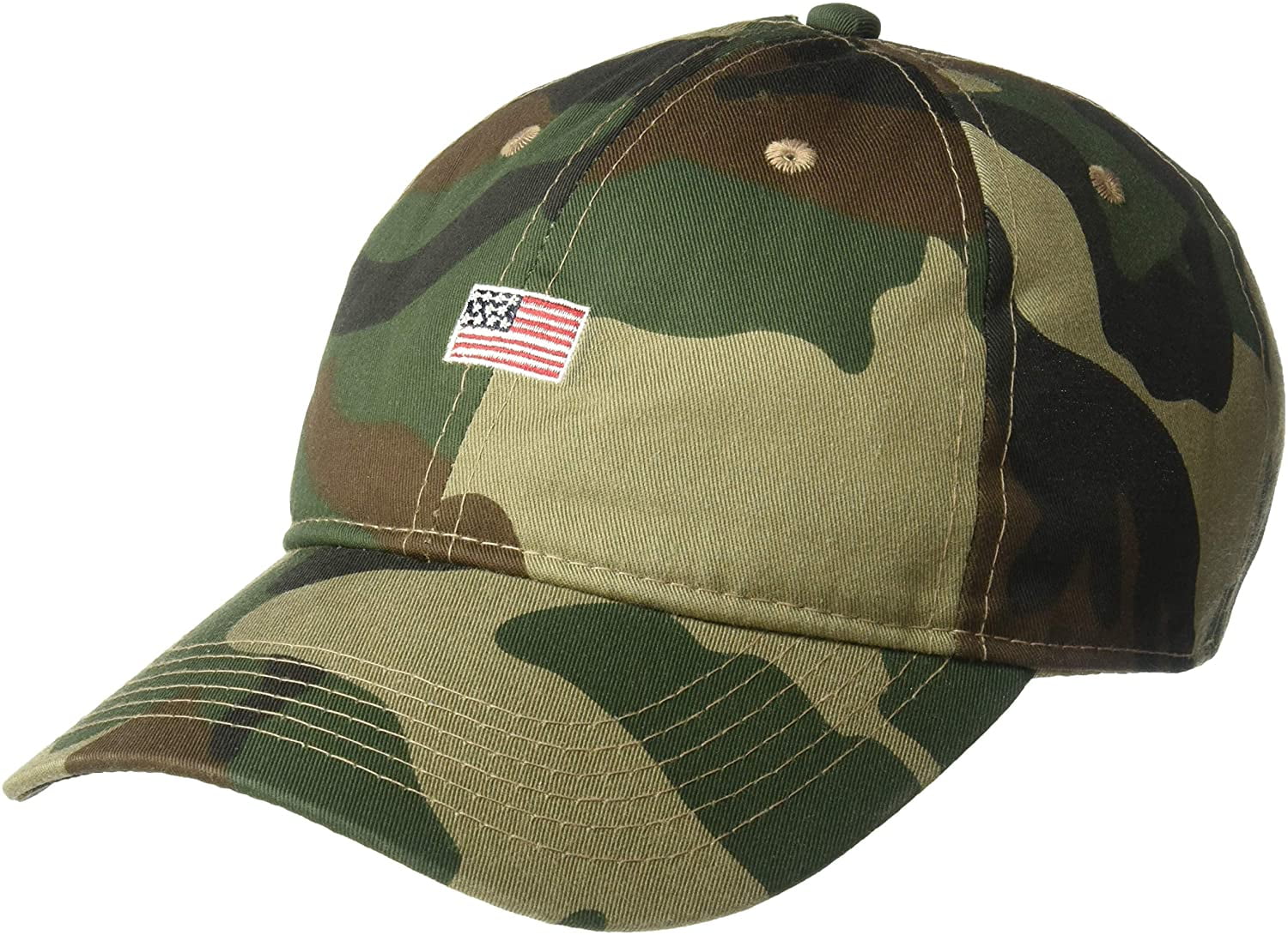 American Flag Embroidered Adjustable Washed Baseball Cap - Walmart.com