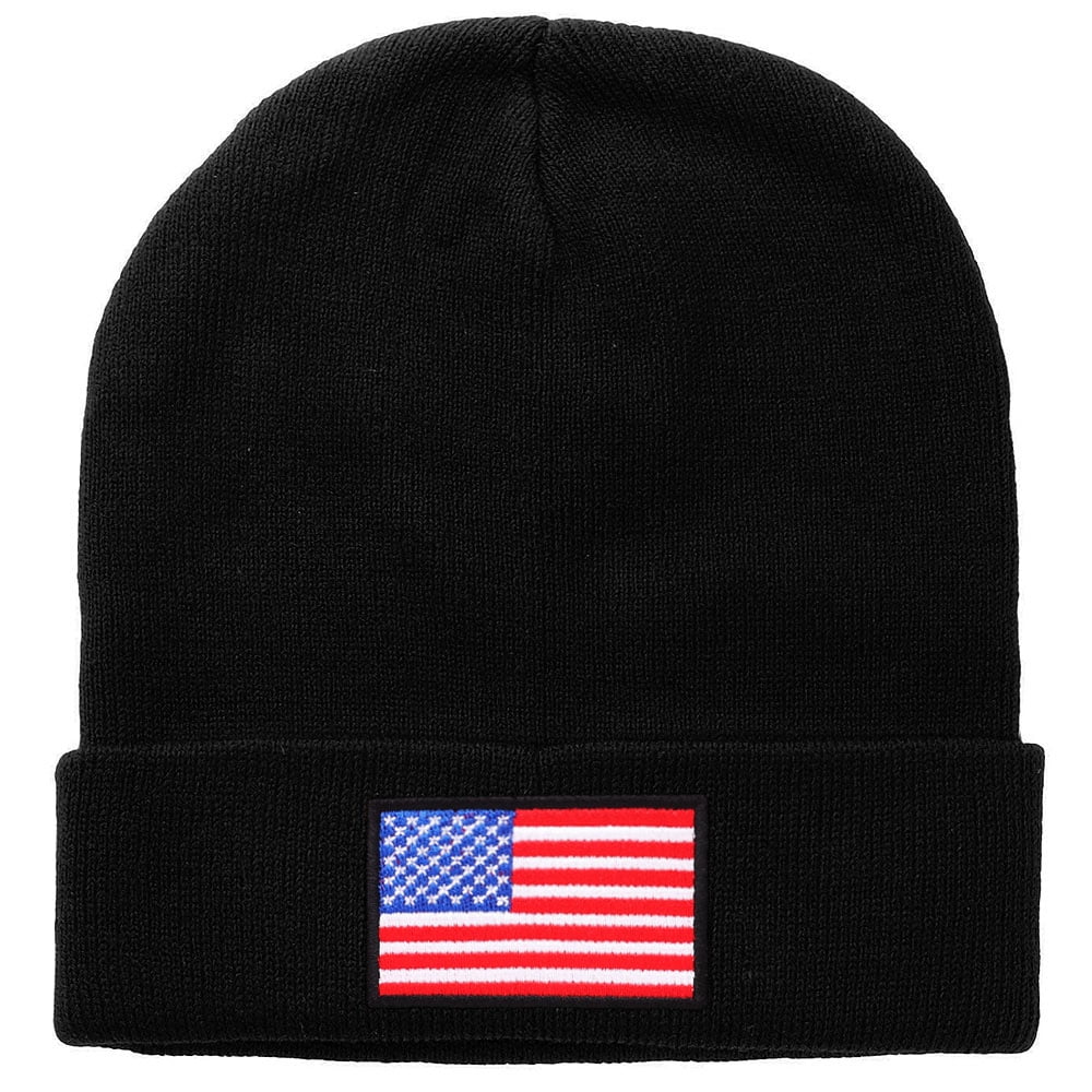 American Flag Embroidered Beanie Hats for Unisex Men Women Winter Cold ...