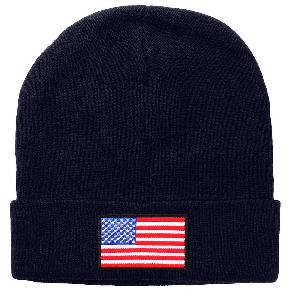 American Flag Embroidered Beanie Hats for Unisex Men Women Winter Cold ...