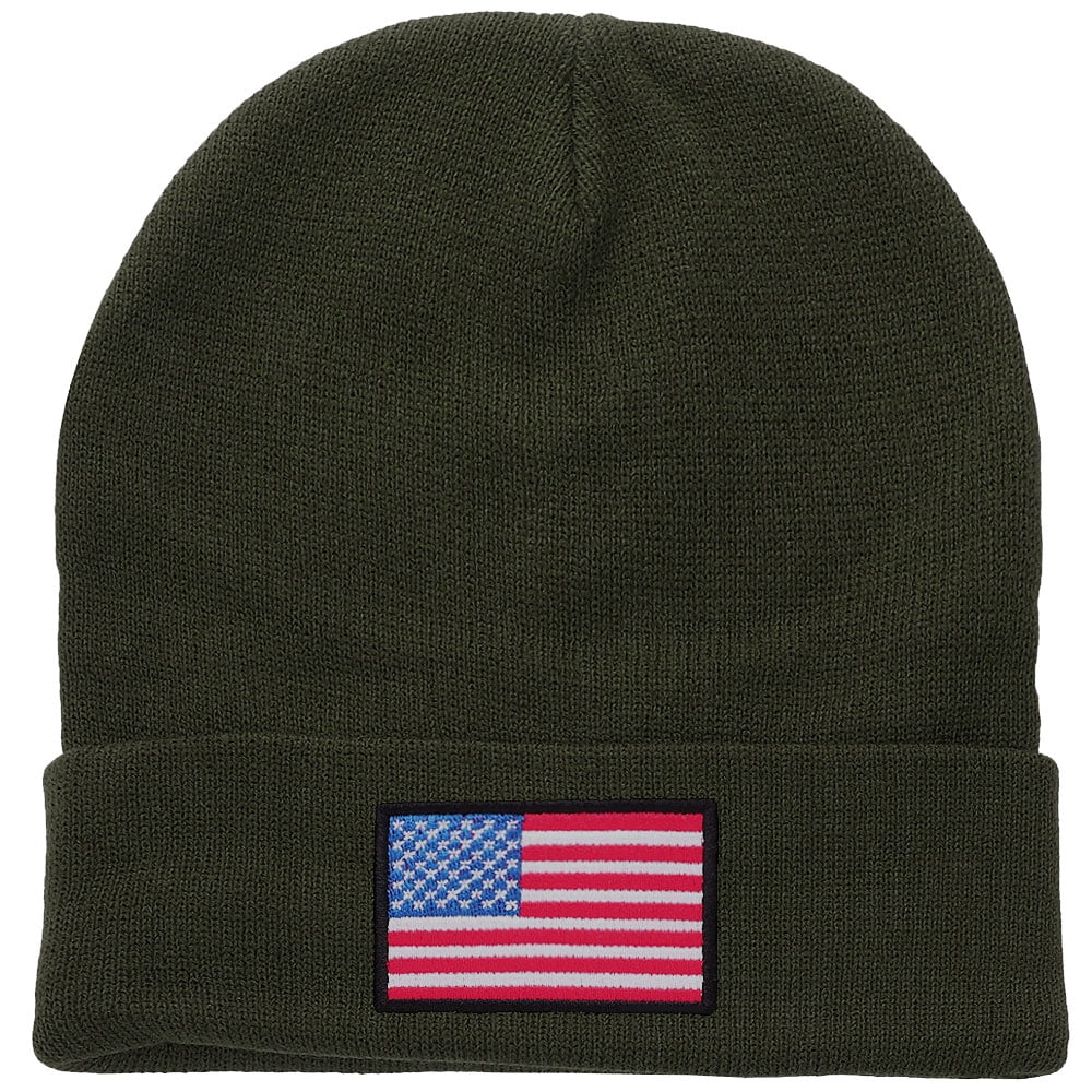 American Flag Embroidered Beanie Hats for Unisex Men Women Winter Cold ...