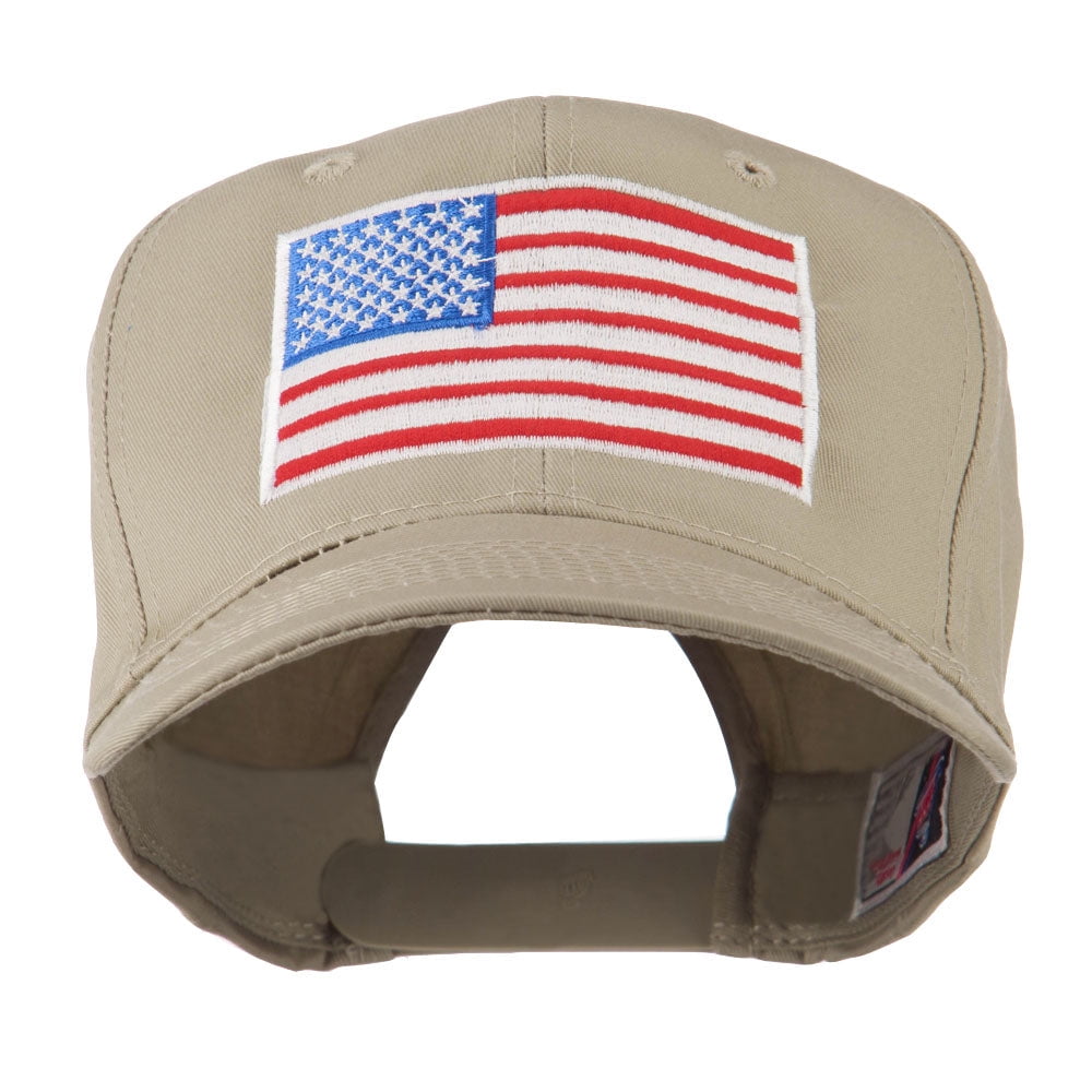 American Flag Embroidered Cap - Khaki OSFM - Walmart.com
