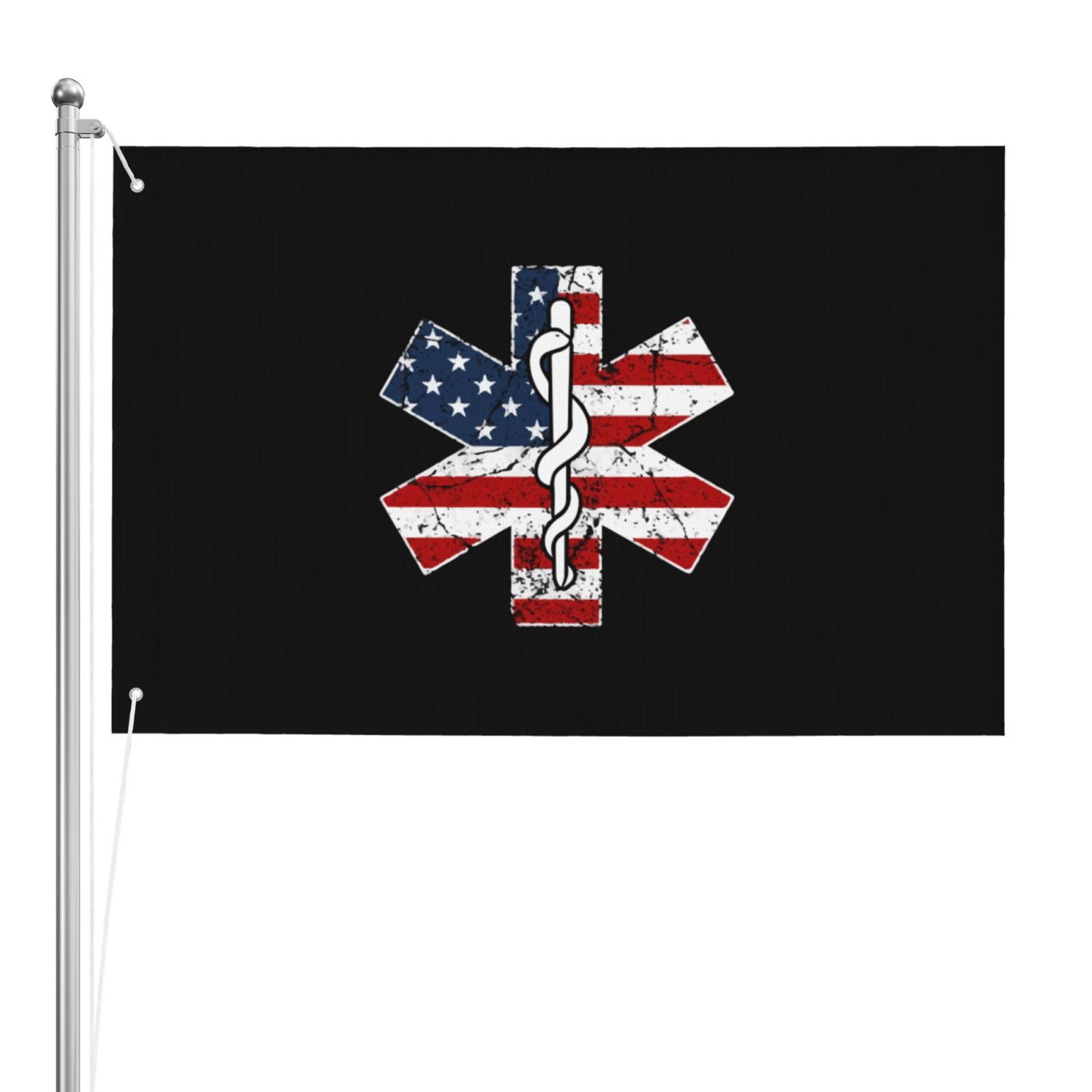 American Flag Emt Star Of Life Shaped Flag Double Sided Flag 2x3ft For ...