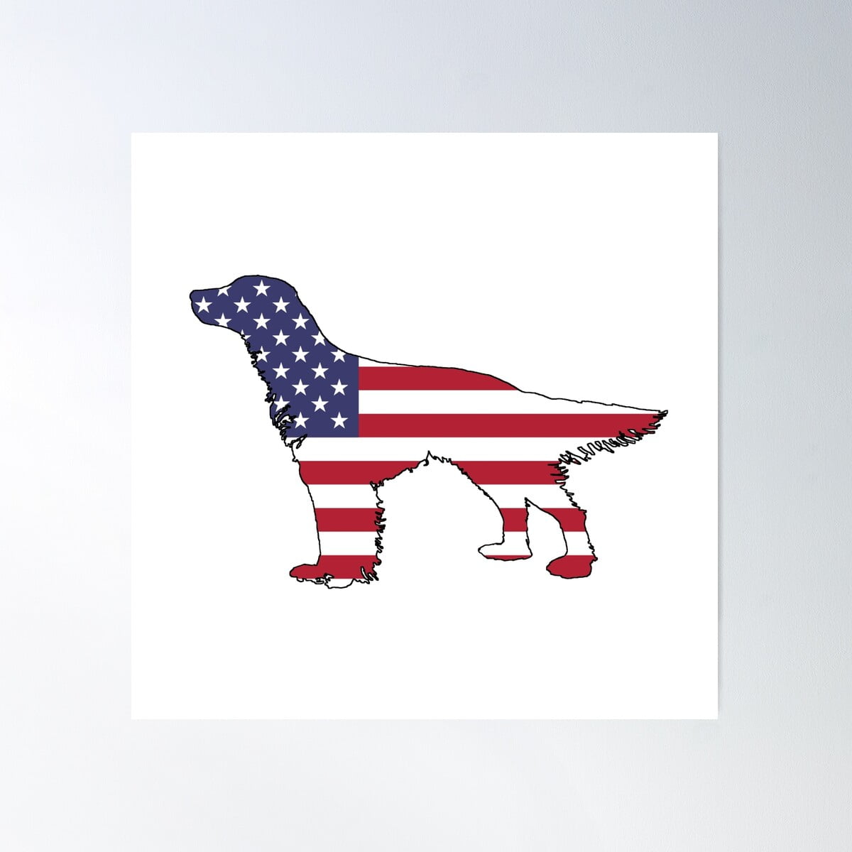 American Flag â€“ English Setter Poster, 12x18 UNFRAMED - Walmart.com