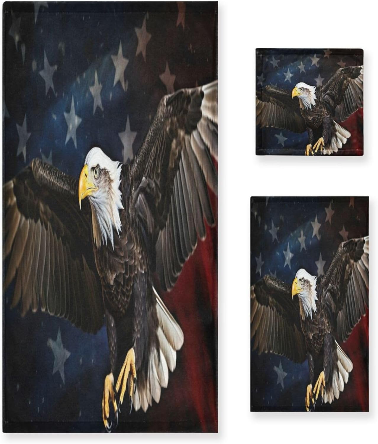 American Flag Falcon Towels 3 Pack Bath Towels for Bathroom Set Soft ...