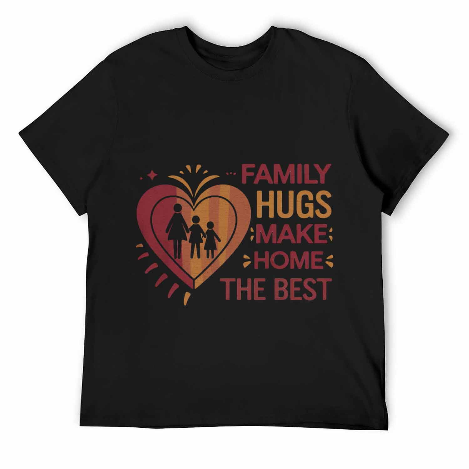 American Flag Family hugs make home the best Ever Tee Dog Dad T-Shirt ...