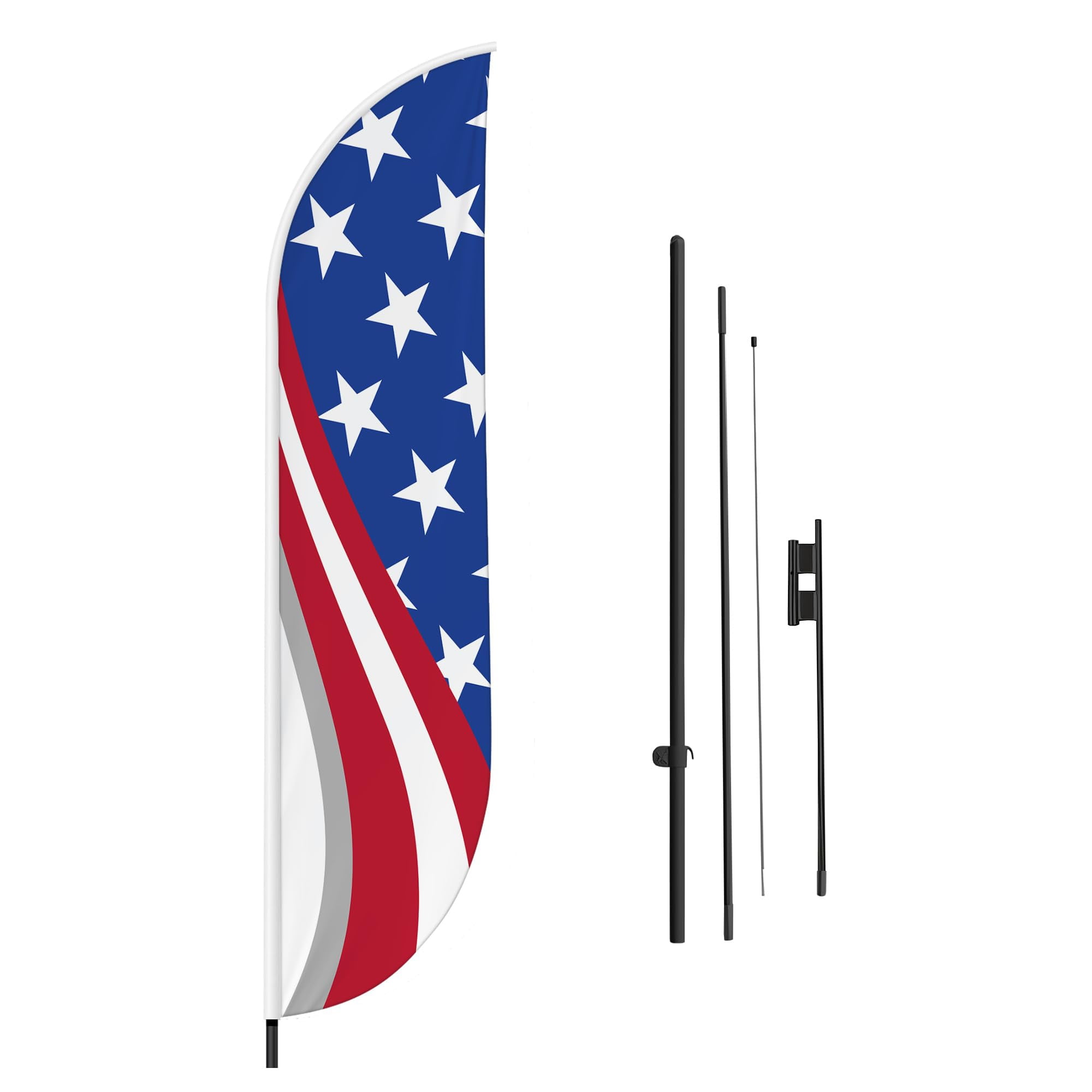 American Flag Feather Flag (11.5feetX2.5feet) by DreamController for ...