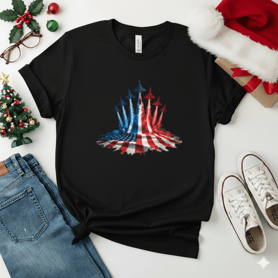 American Flag Fighter Jet Formation Unisex T-Shirt, S-5XL - Walmart.com