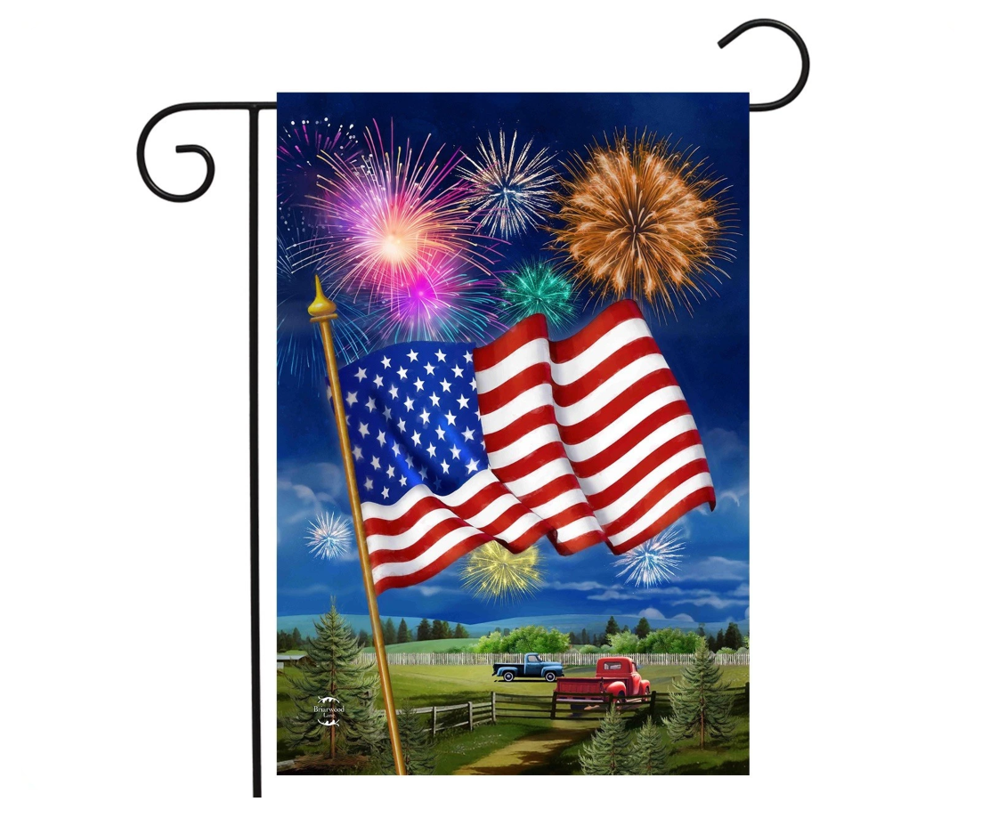 American Flag Firework Flag 28x40 POLE NOT INCLUDED House Flag ...