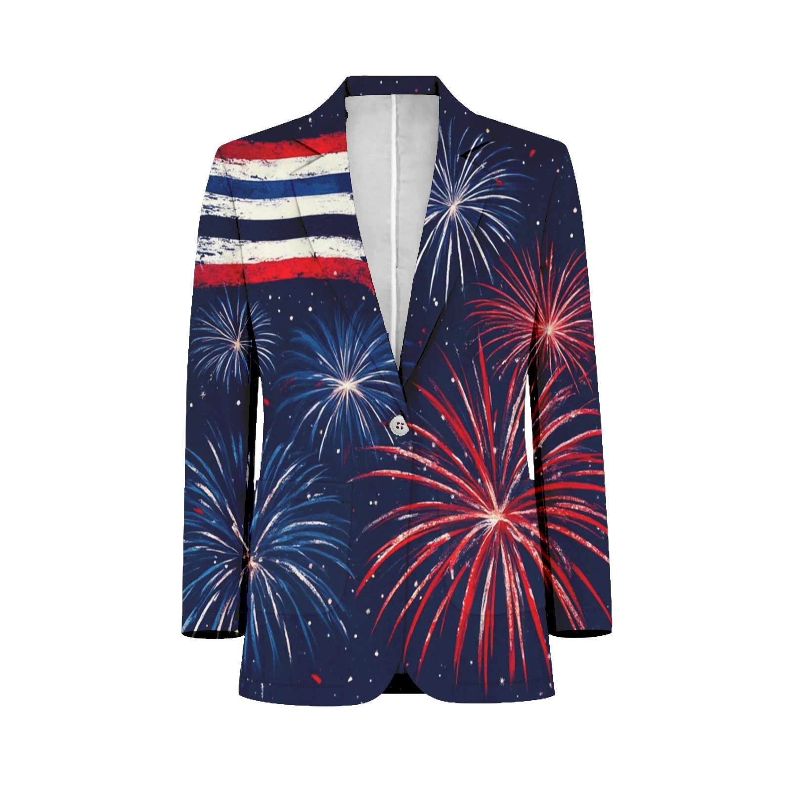 American Flag Fireworks Celebration Men's Suit Blazer Casual Party Wear ...