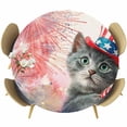 American Flag Fireworks Round Tablecloth 55-60 Inch Round Fitted Table ...