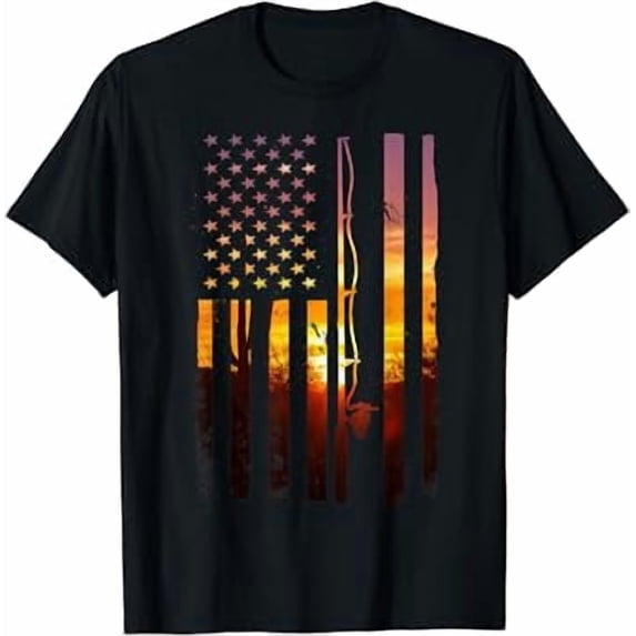 American Flag Fish Fisher Fisherman Funny Bass Fishing USA T-Shirt ...