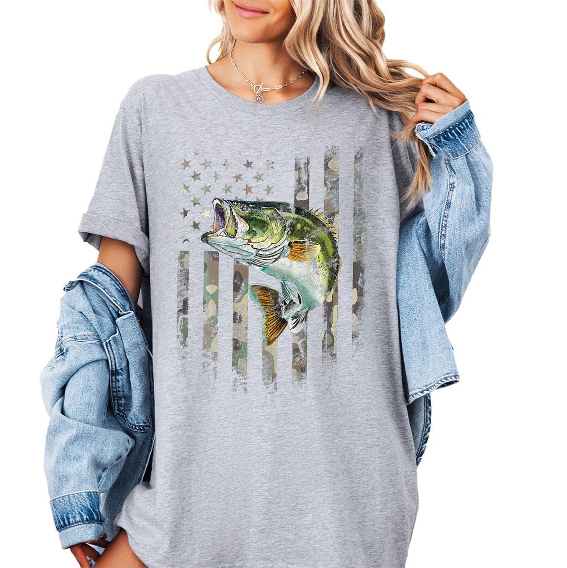 American Flag Fish Shirt, Patriotic Fishing Tee, USA Flag Fish T-Shirt ...