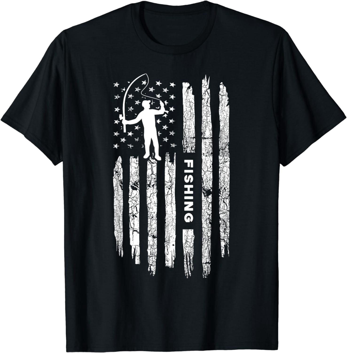 American Flag Fishing Clothing - Fisherman Vintage Fishing T-Shirt ...