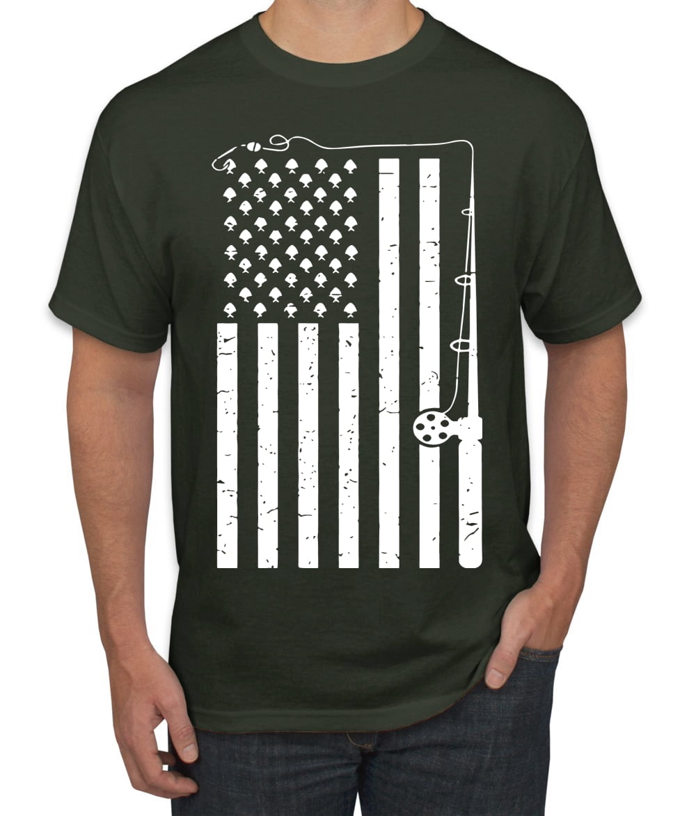 American Flag Fishing Rod USA Pride | Mens Fishing Graphic T-Shirt ...