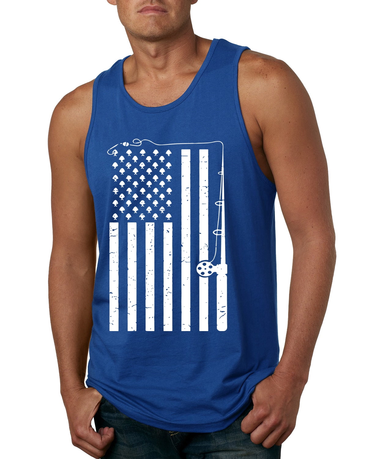 American Flag Fishing Rod USA Pride | Mens Fishing Graphic Tank Top ...