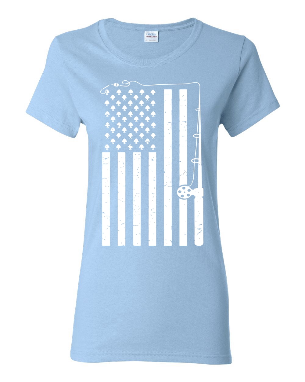 American Flag Fishing Rod USA Pride | Womens Fishing Graphic T-Shirt ...