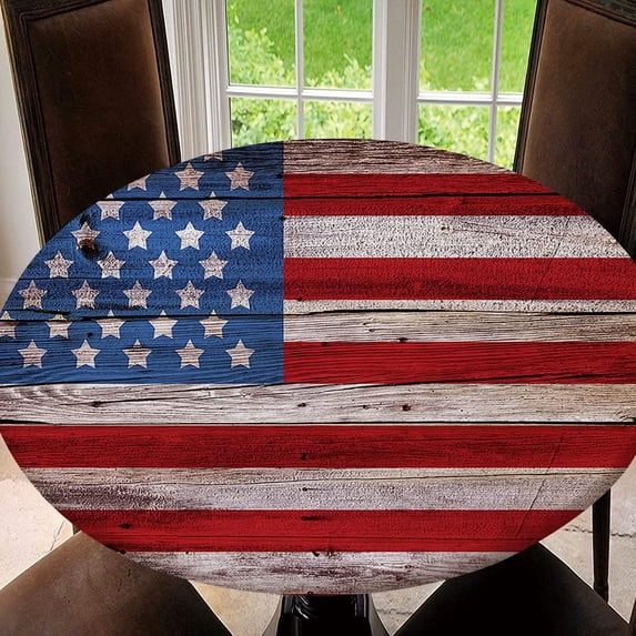 American Flag Fitted Tablecloths, Elastic Edged Polyester Table Cover ...