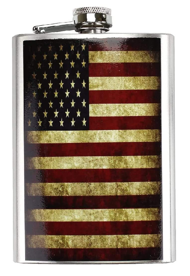 American Flag Flask - Silver (8oz) - Walmart.com