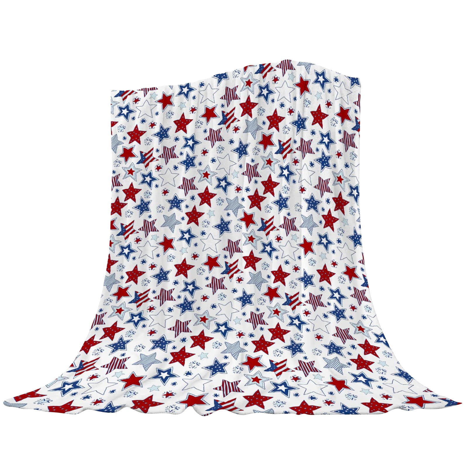American Flag Fleece Throw Blanket Patriotic Fourth of July Decorations ...