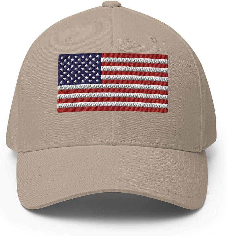 American Flag Flexfit Style Structured Twill Cap Embroidered In The Usa ...