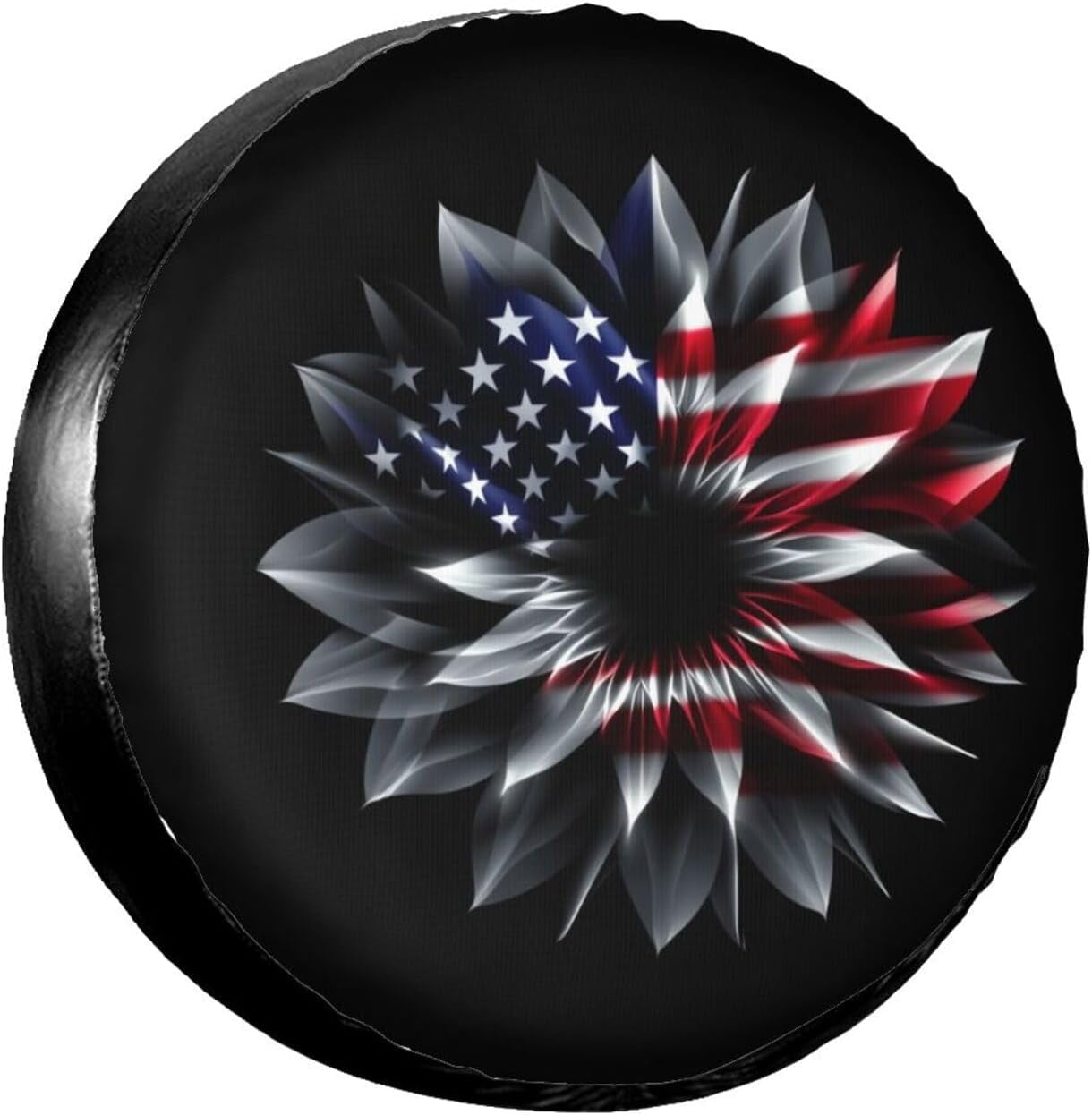American Flag Flower Spare Tire Cover-Cute Funny Waterproof Universal ...