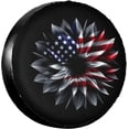 American Flag Flower Spare Tire Cover-Cute Funny Waterproof Universal ...