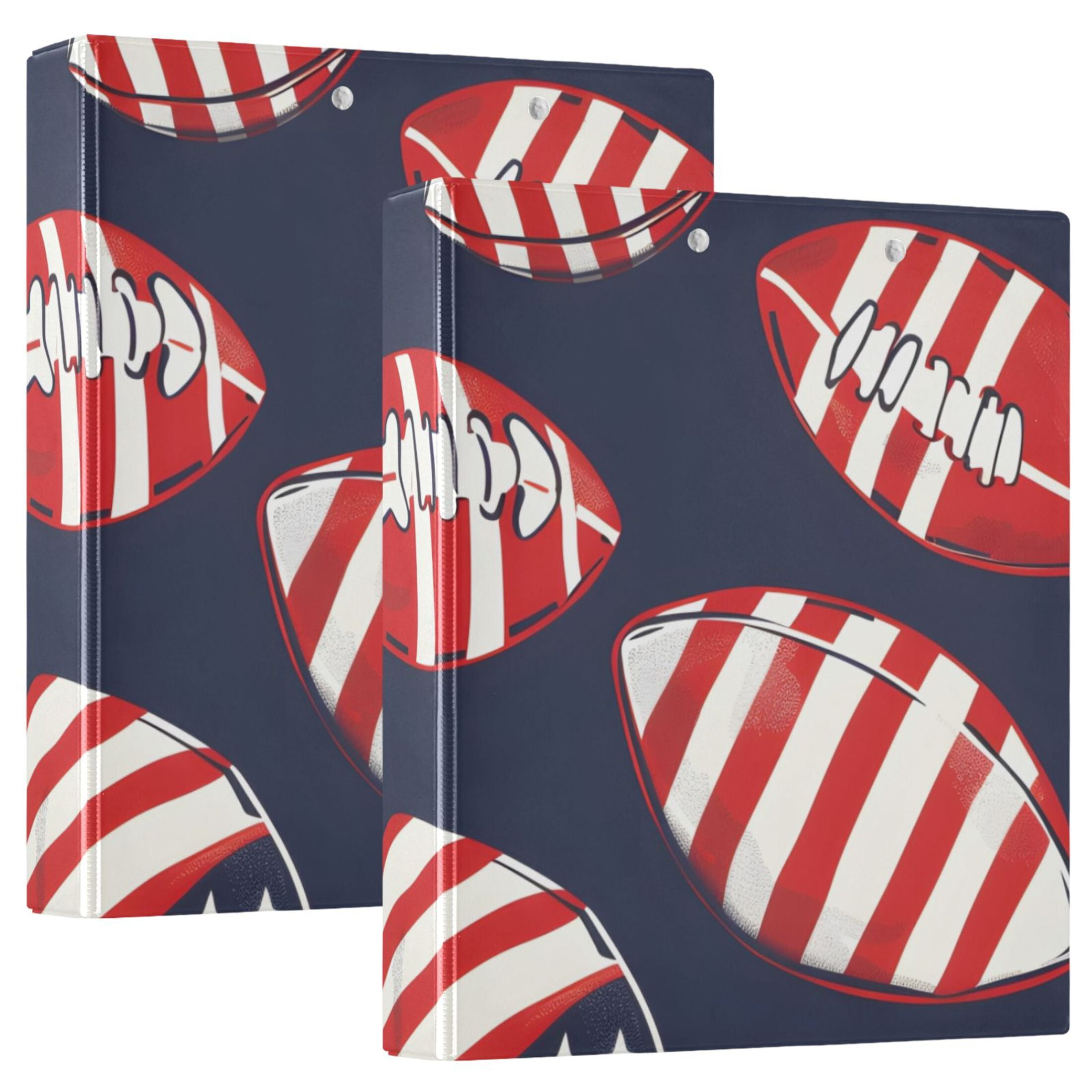 American Flag Football 3 Ring Binders 1.5 inch Hardcover File Folders with Interior Pockets A4 ...