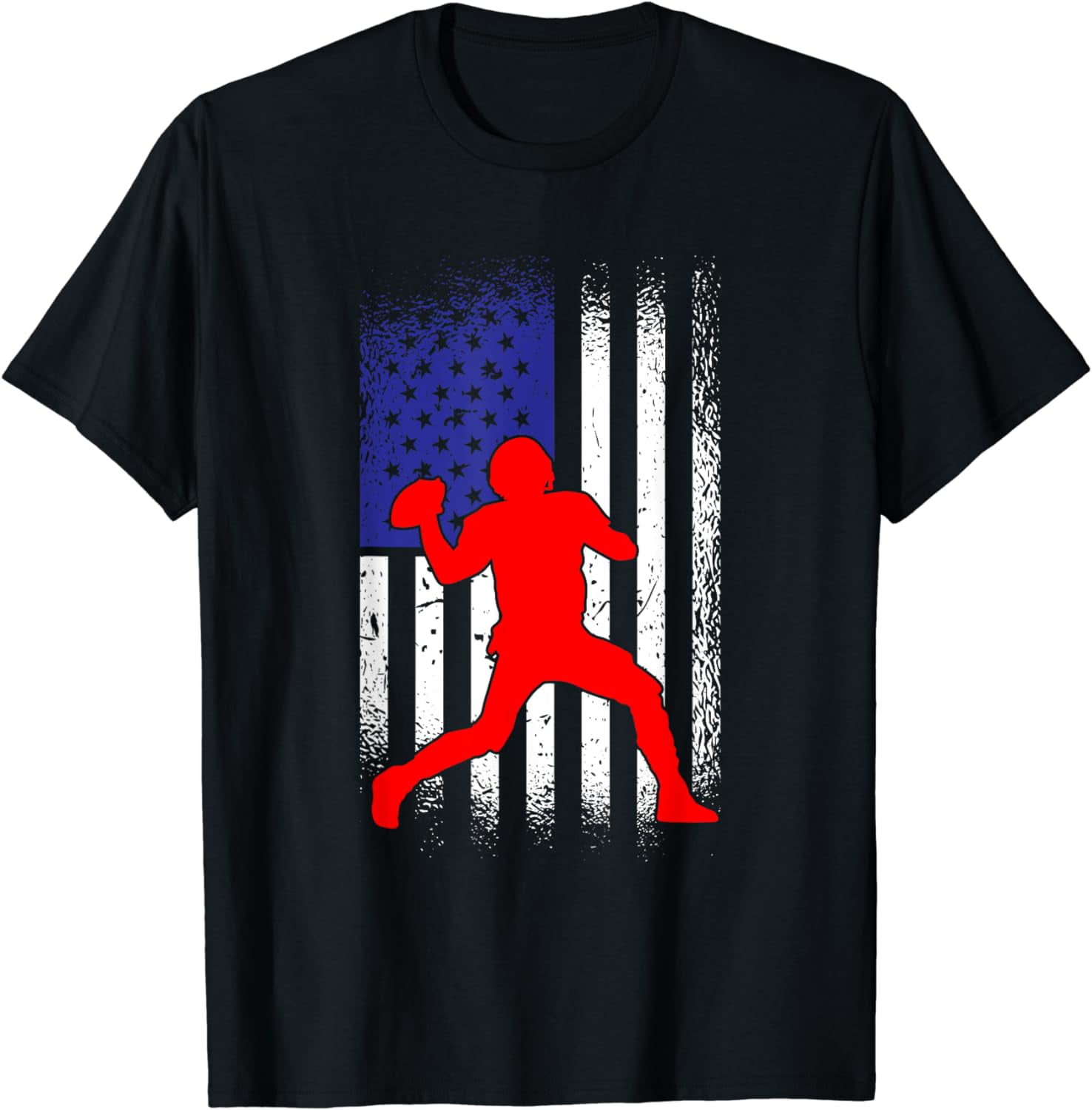 American Flag Football 4th Of July Cool Sport Memorial Day T-Shirt ...