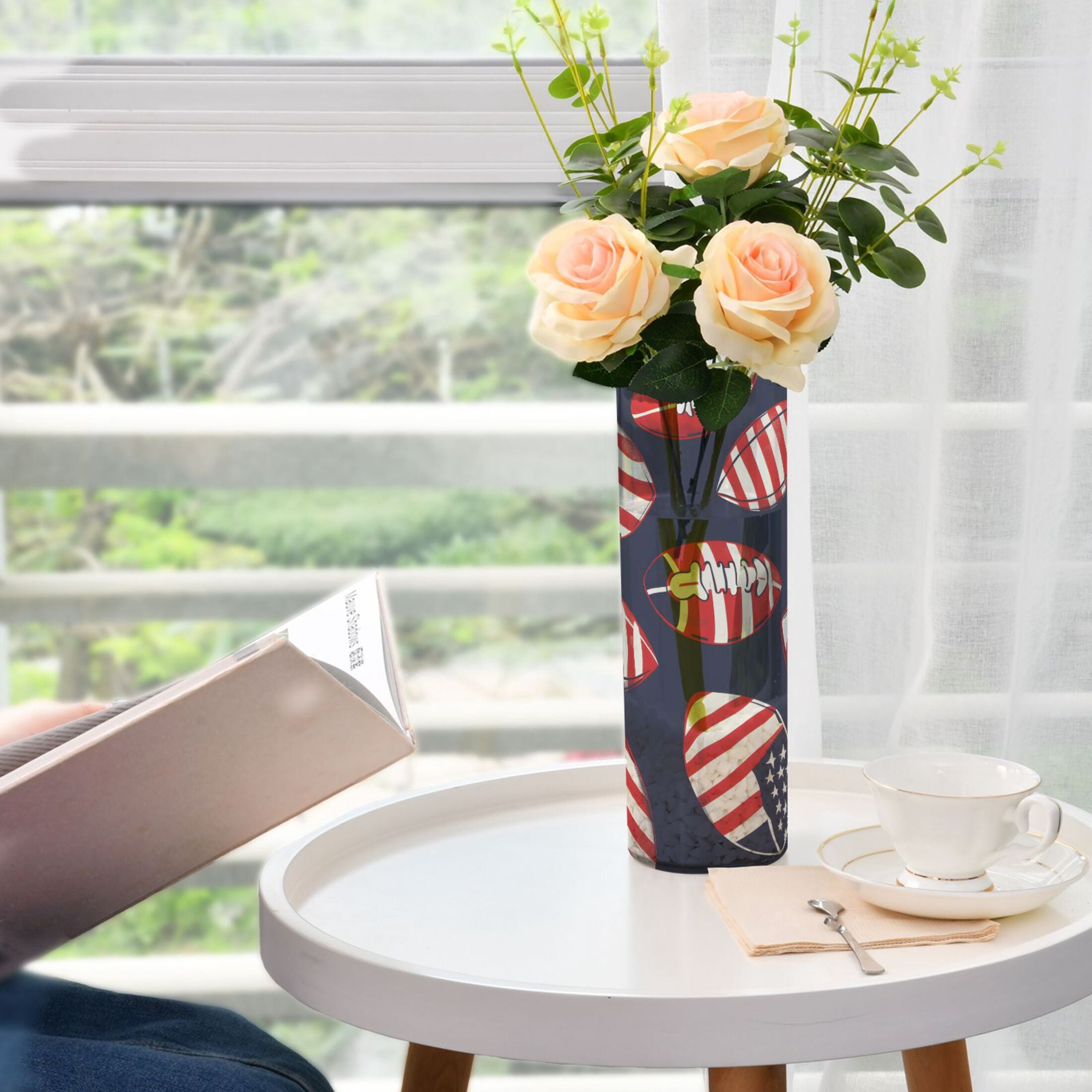 American Flag Football Flower Vase Decorative Vases for Flowers Home ...